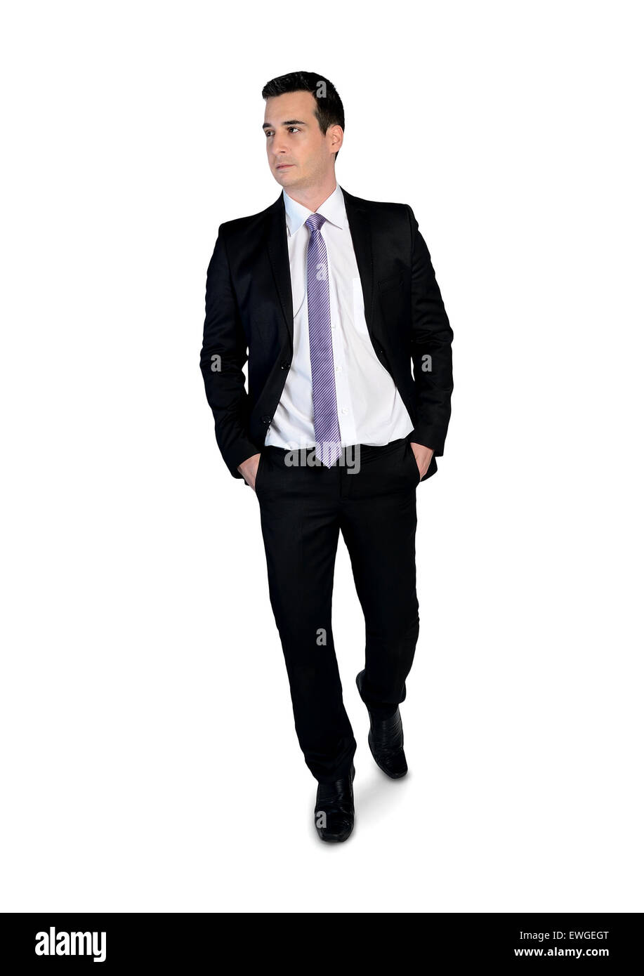 Isolated business man walking forward Stock Photo - Alamy