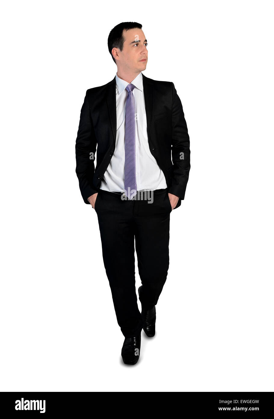 Isolated business man walk Stock Photo - Alamy