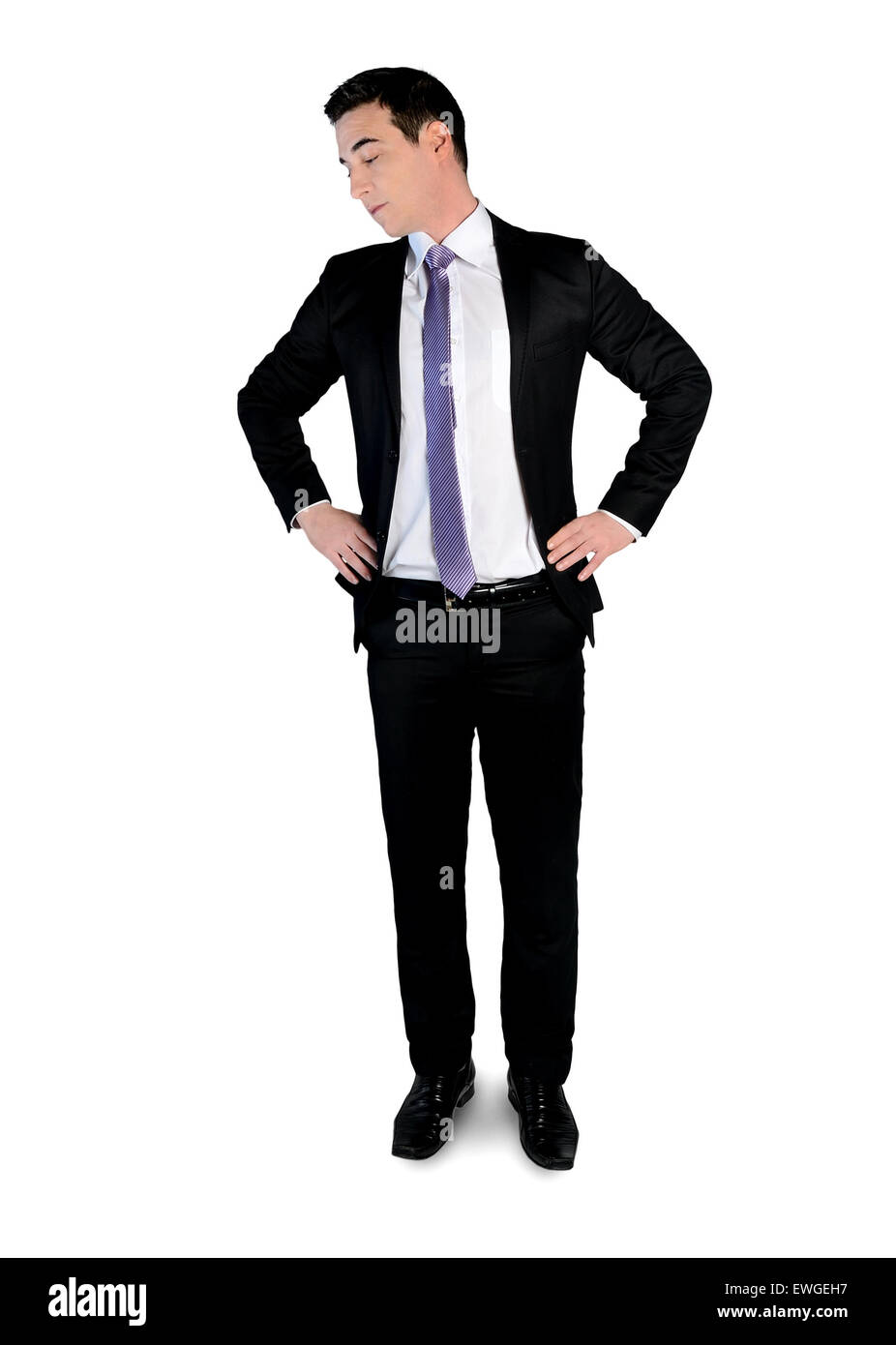 Isolated business man looking down Stock Photo - Alamy
