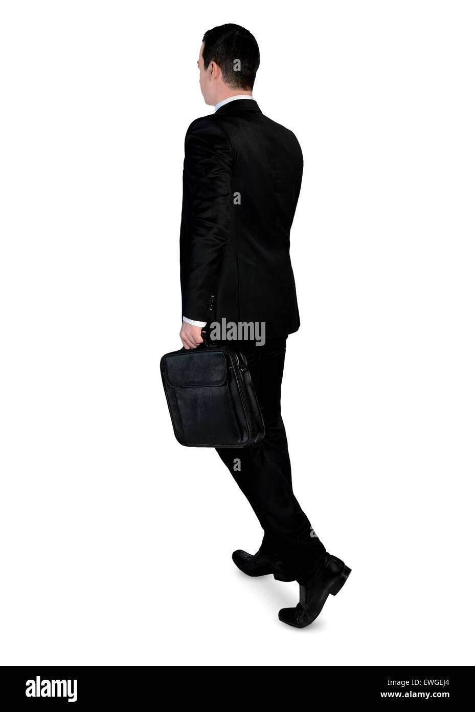 Isolated business man walk back Stock Photo - Alamy