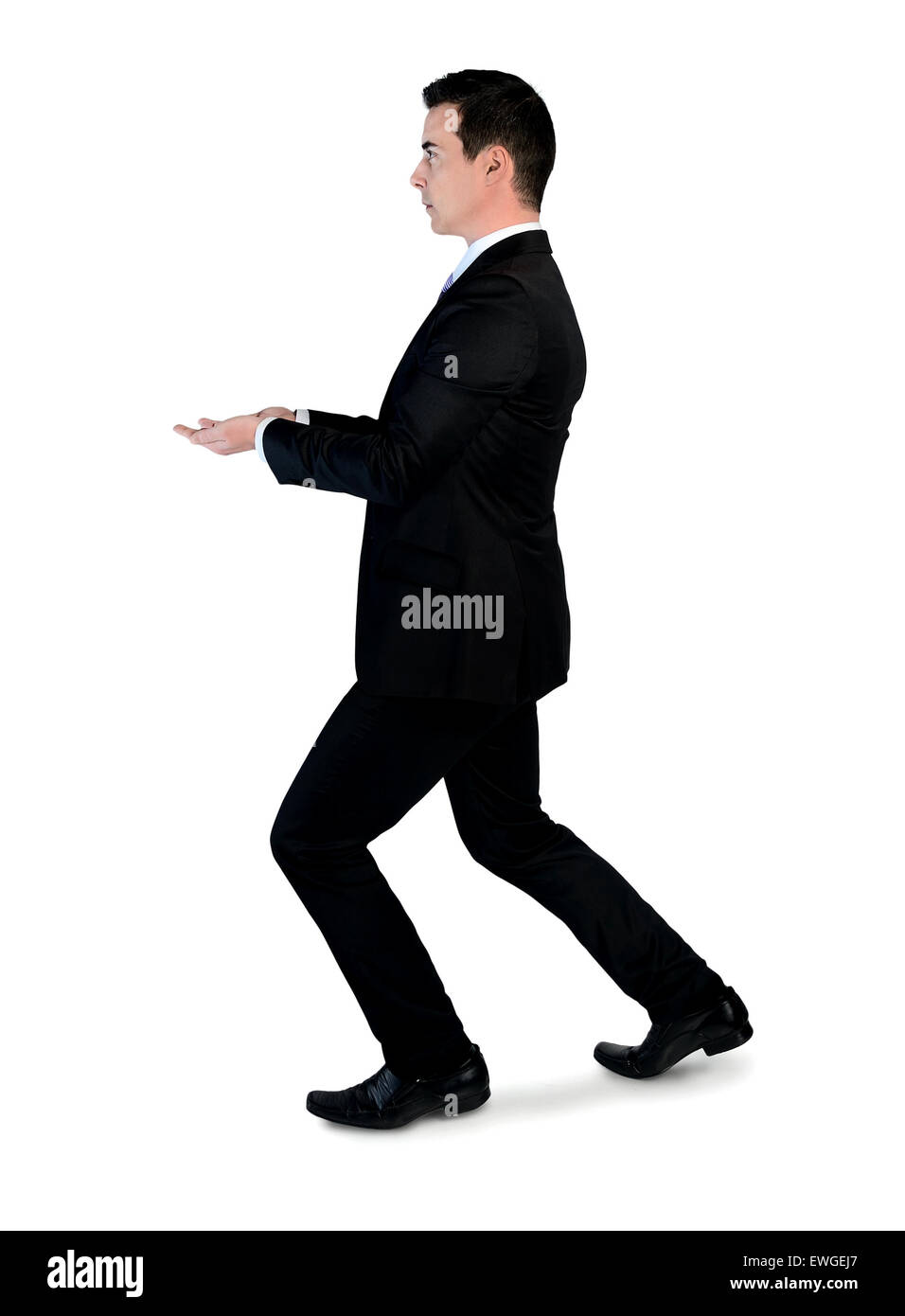 Isolated business man carry something Stock Photo - Alamy