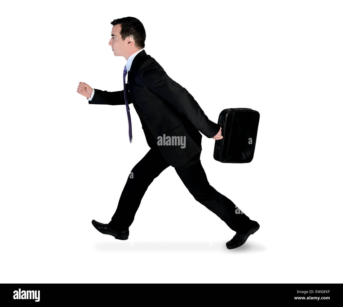 Isolated business man running side Stock Photo - Alamy