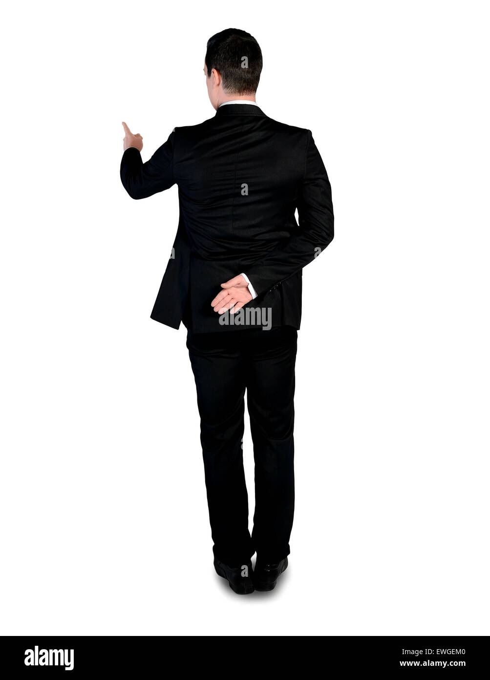 Isolated business man point something Stock Photo - Alamy