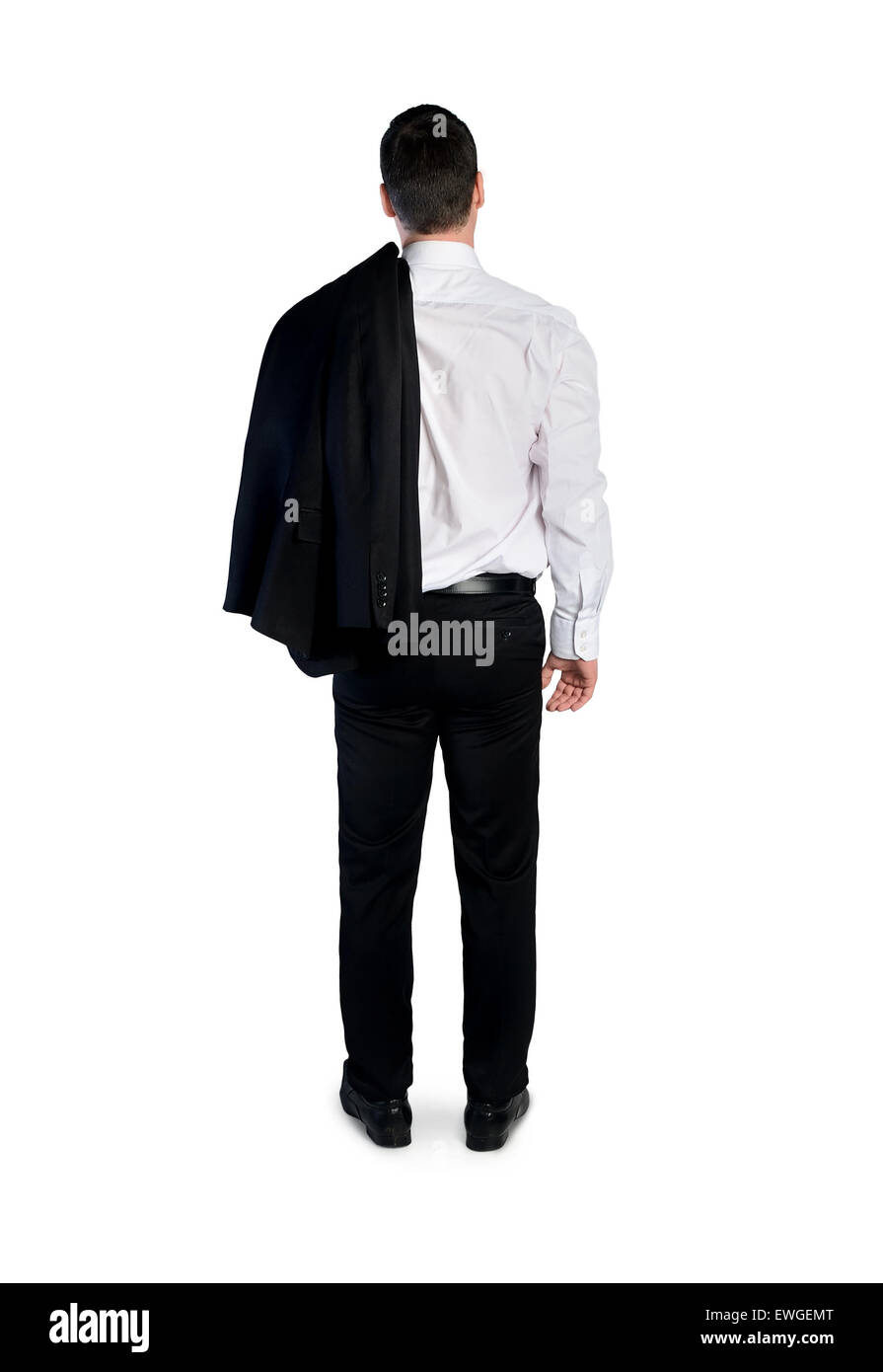 Isolated business man looking back Stock Photo - Alamy