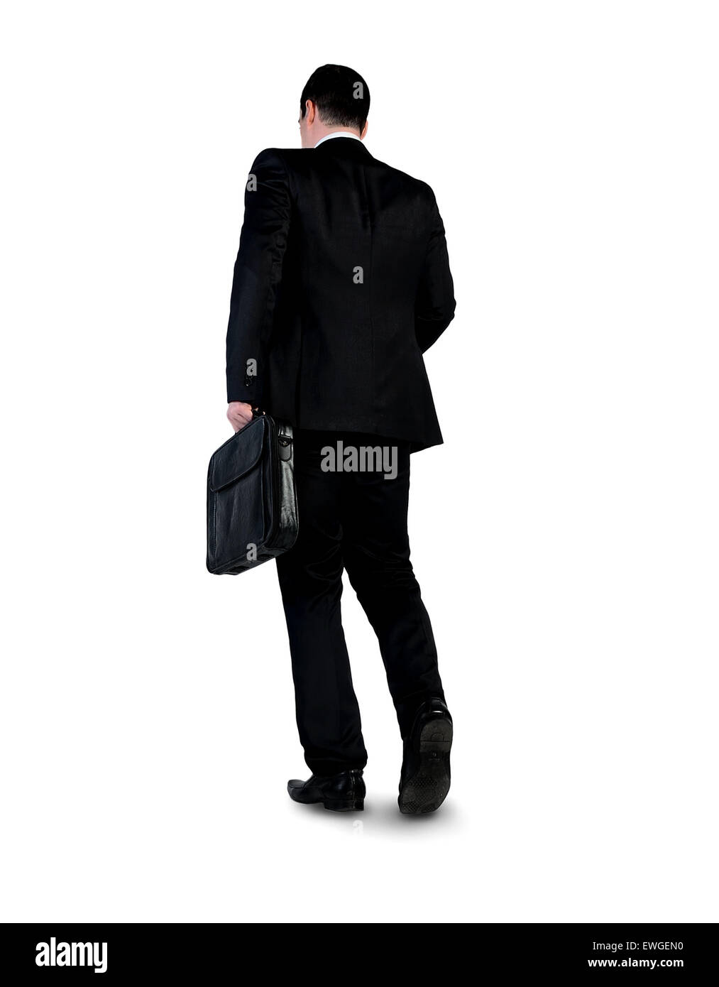 Isolated business man walk back Stock Photo - Alamy