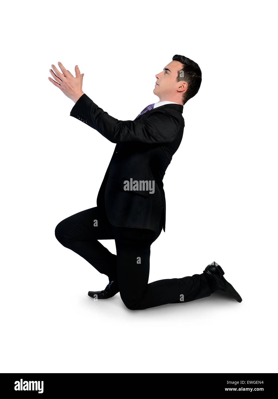 Isolated young business man pray Stock Photo - Alamy Isolated young business man pray Stock Photo - Alamy