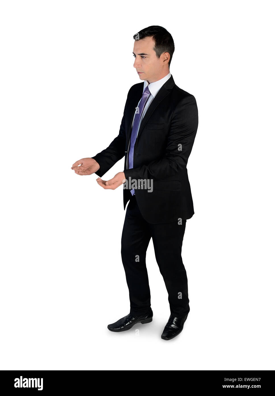 Isolated business man carry something Stock Photo - Alamy