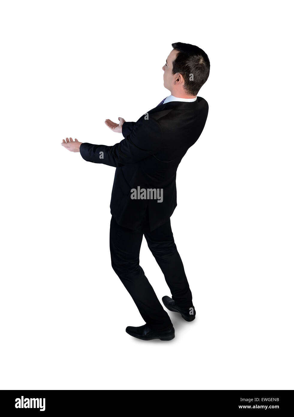 Isolated business man carry something Stock Photo - Alamy
