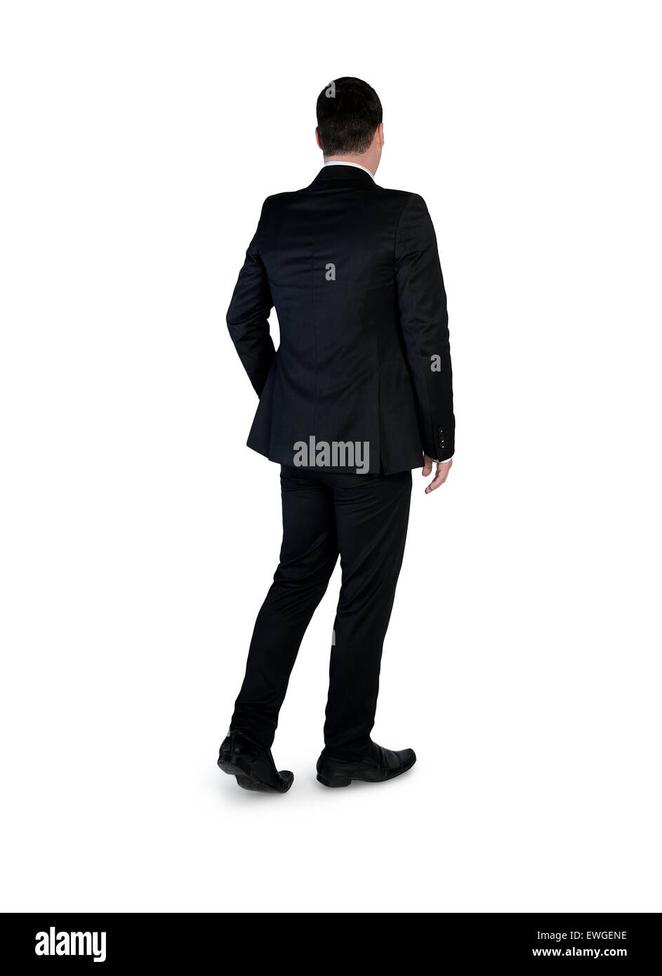 Isolated business man looking back Stock Photo - Alamy