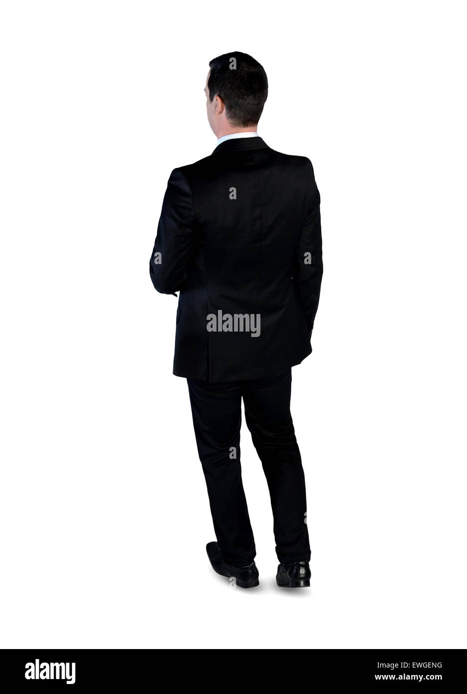 Isolated business man walk back Stock Photo - Alamy