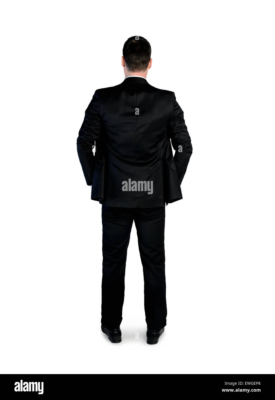 Isolated business man looking back Stock Photo - Alamy