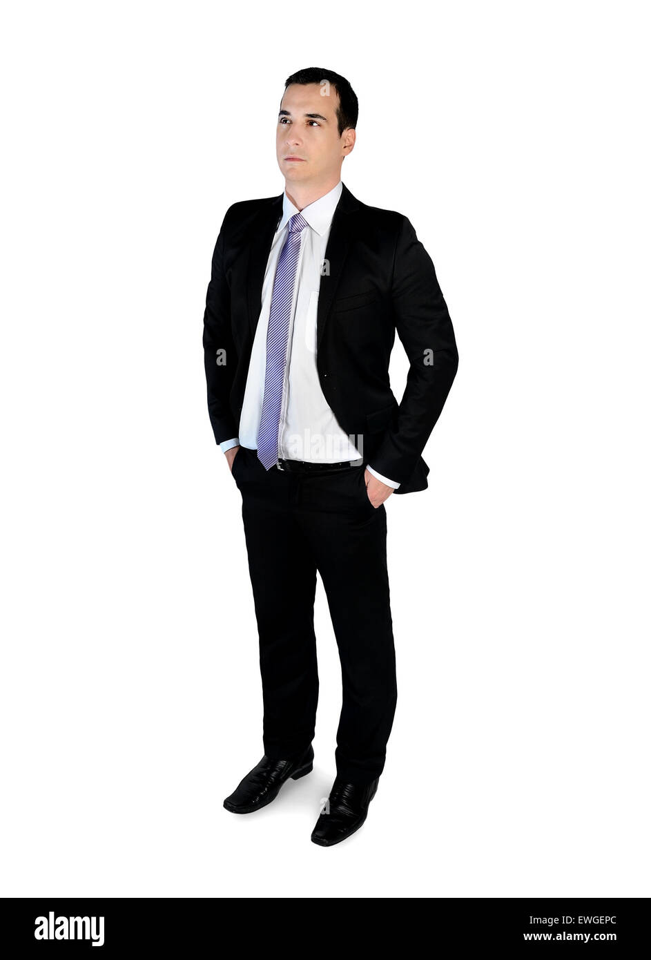 Isolated business man looking up Stock Photo - Alamy