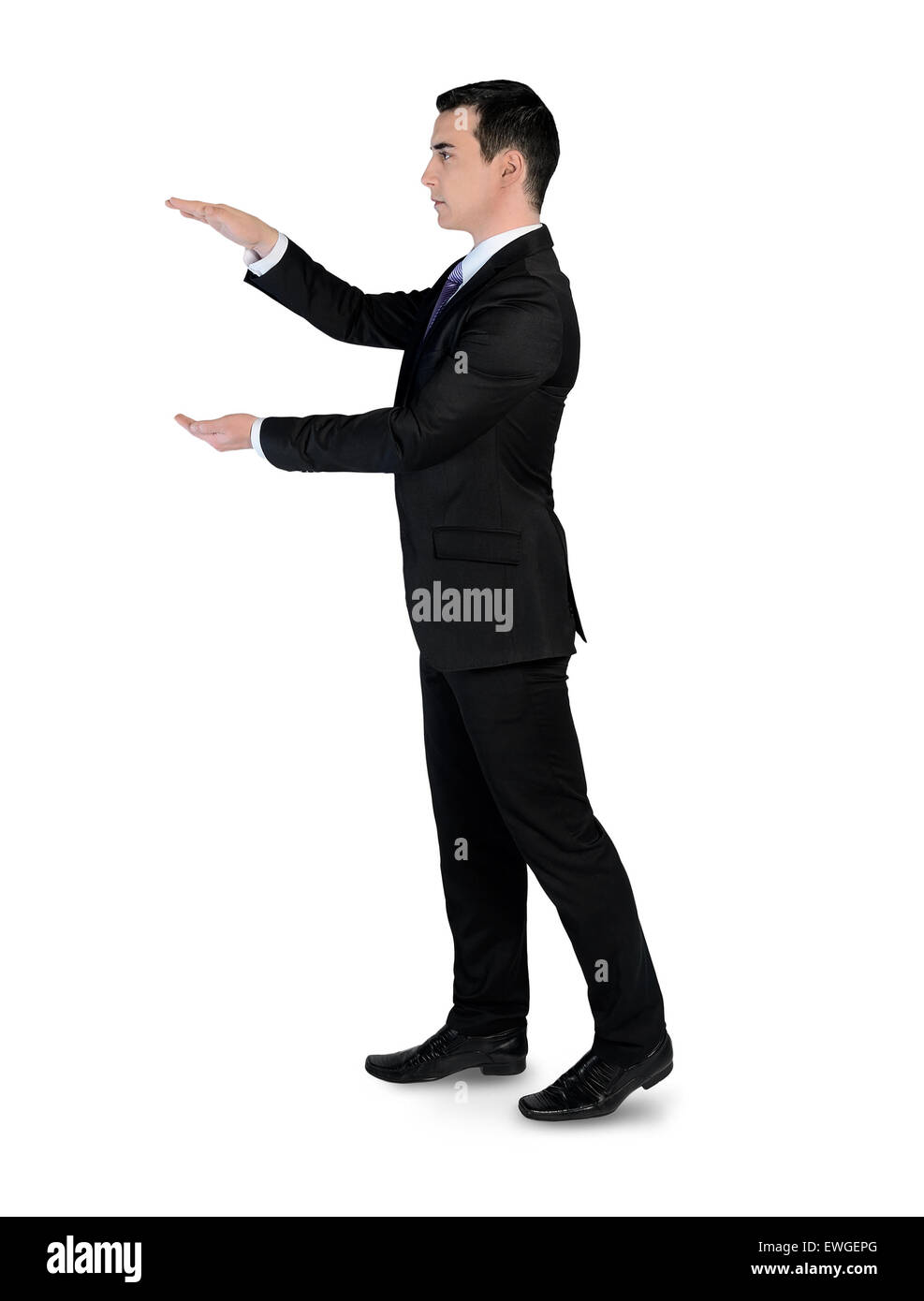 Isolated business man carry something Stock Photo - Alamy