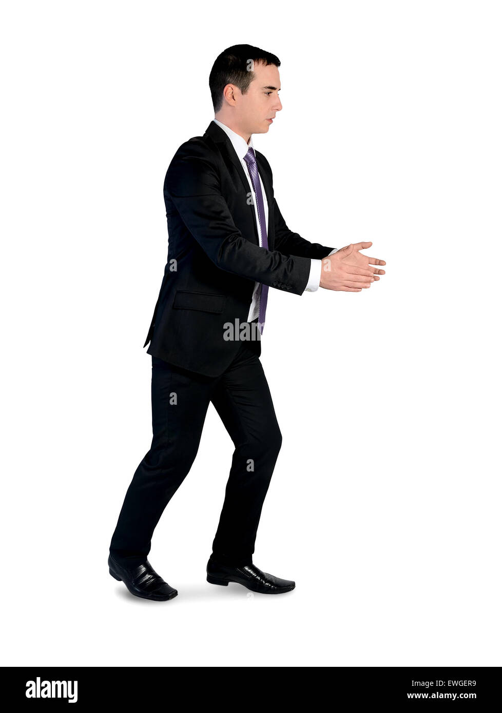 Isolated business man carry something Stock Photo - Alamy