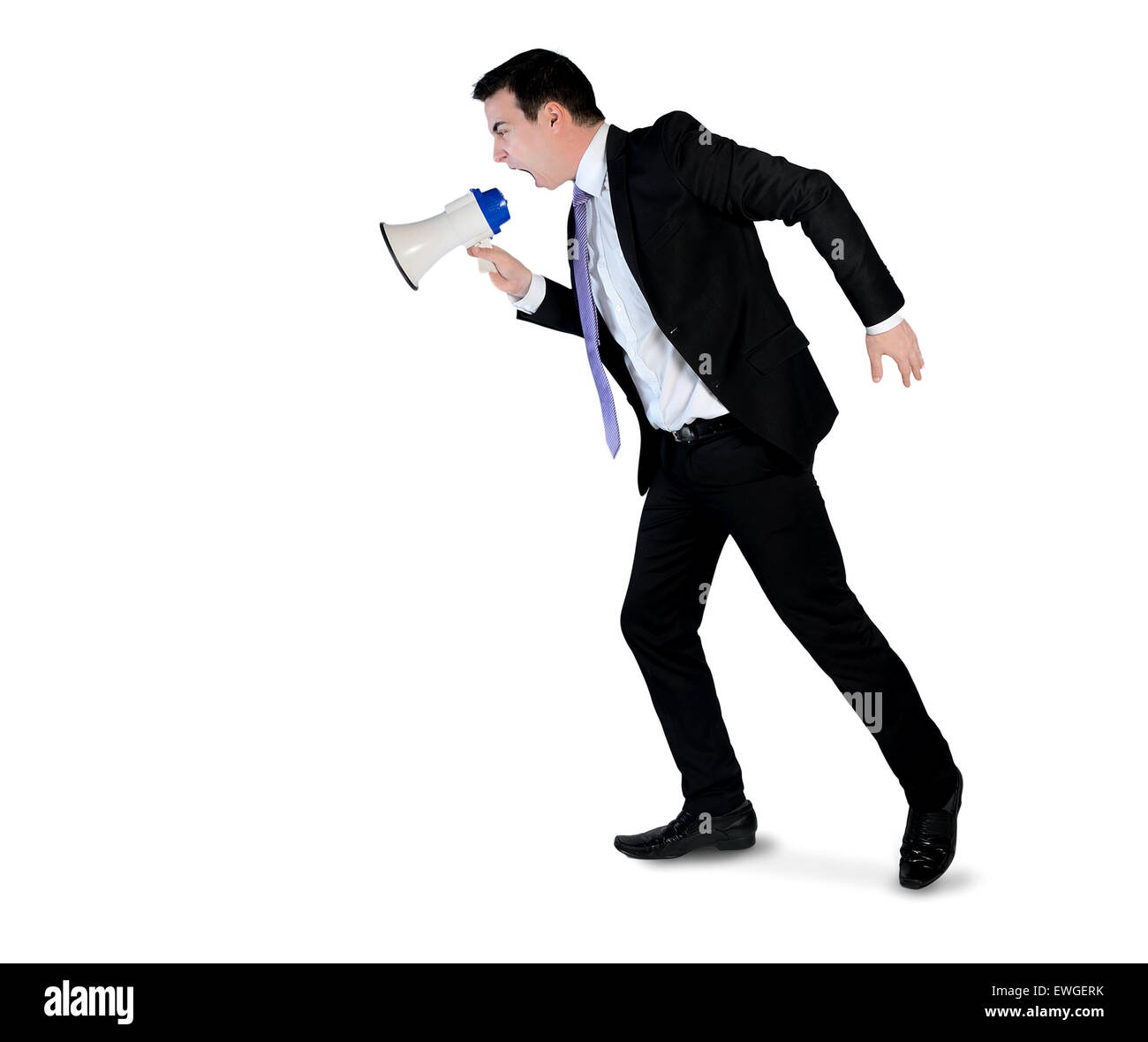 Isolated business man angry shouting Stock Photo - Alamy