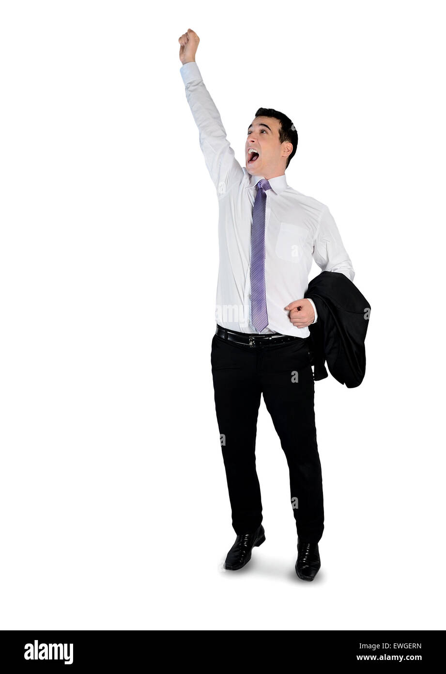 Man holding up hand full body Cut Out Stock Images & Pictures - Alamy