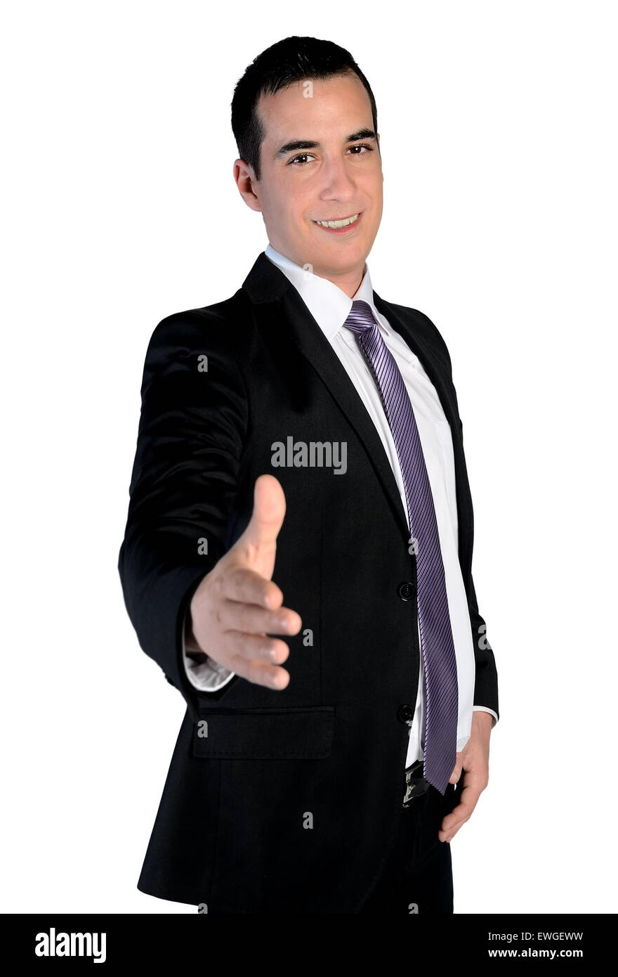 Isolated business man shake hand Stock Photo - Alamy