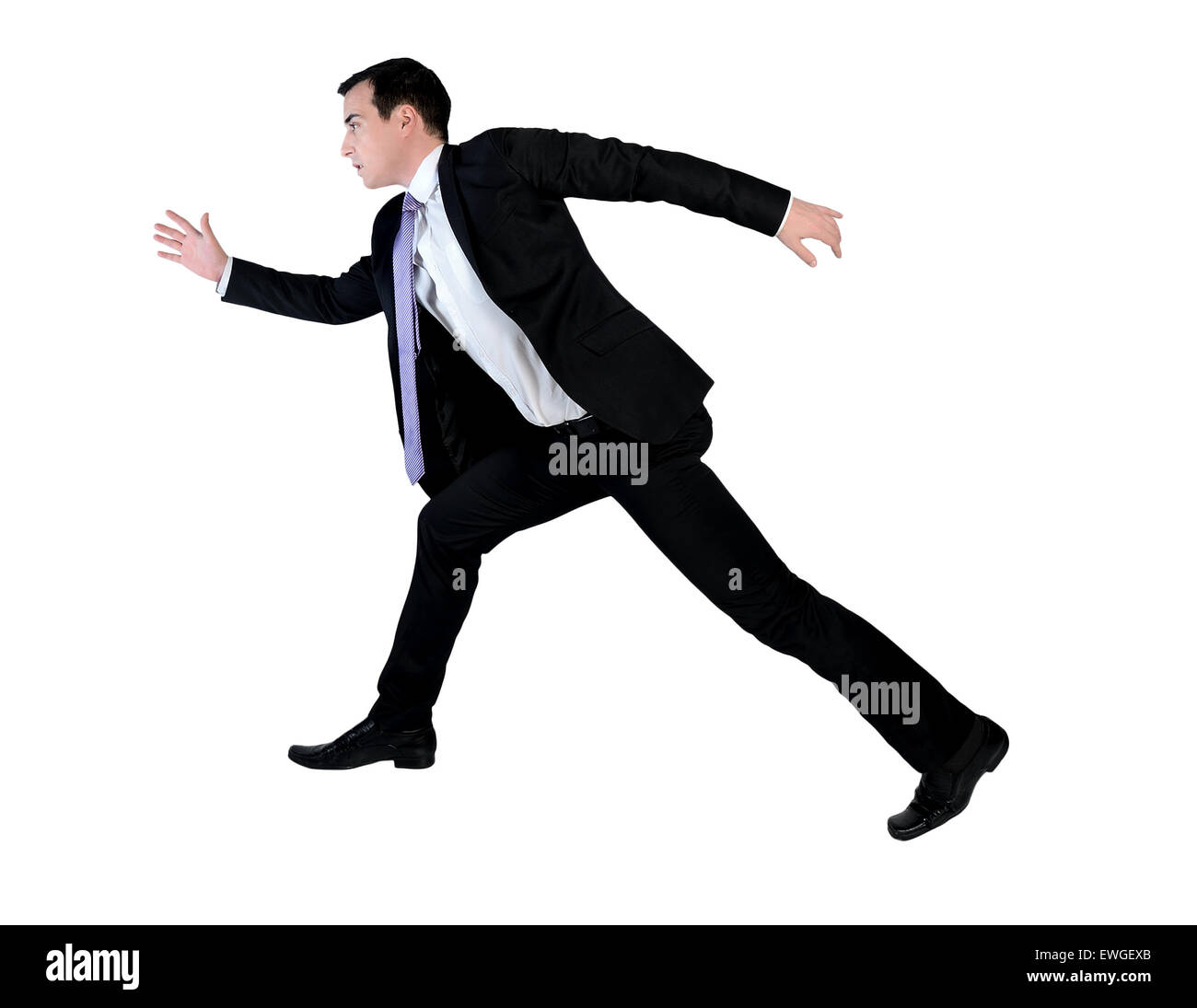Isolated business man running side Stock Photo - Alamy