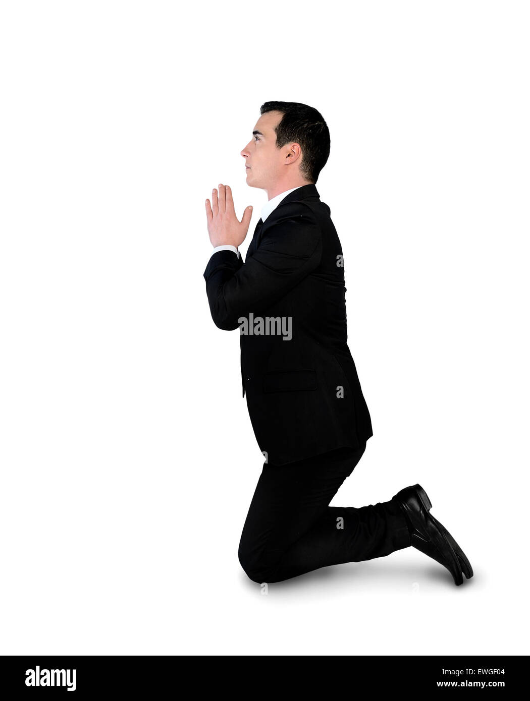Isolated business man pray position Stock Photo - Alamy Isolated business man pray position Stock Photo - Alamy