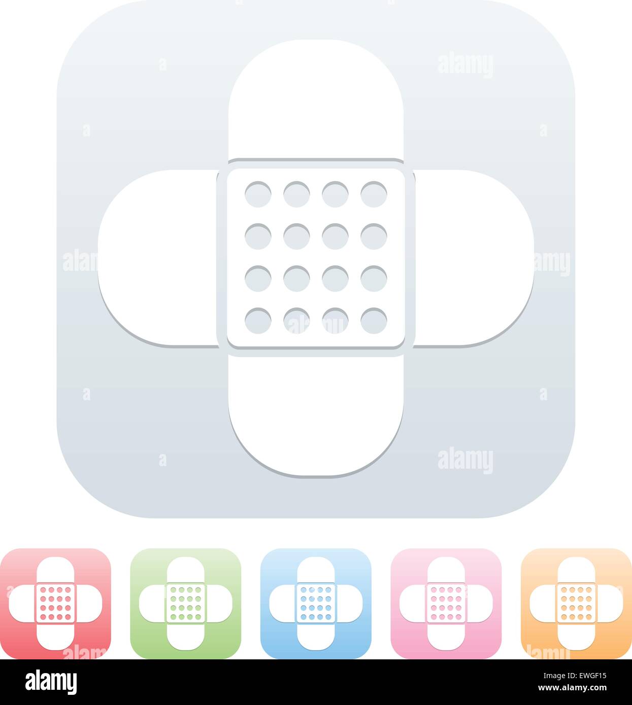 Icons with adhesive plaster symbol in different colors Stock Vector ...