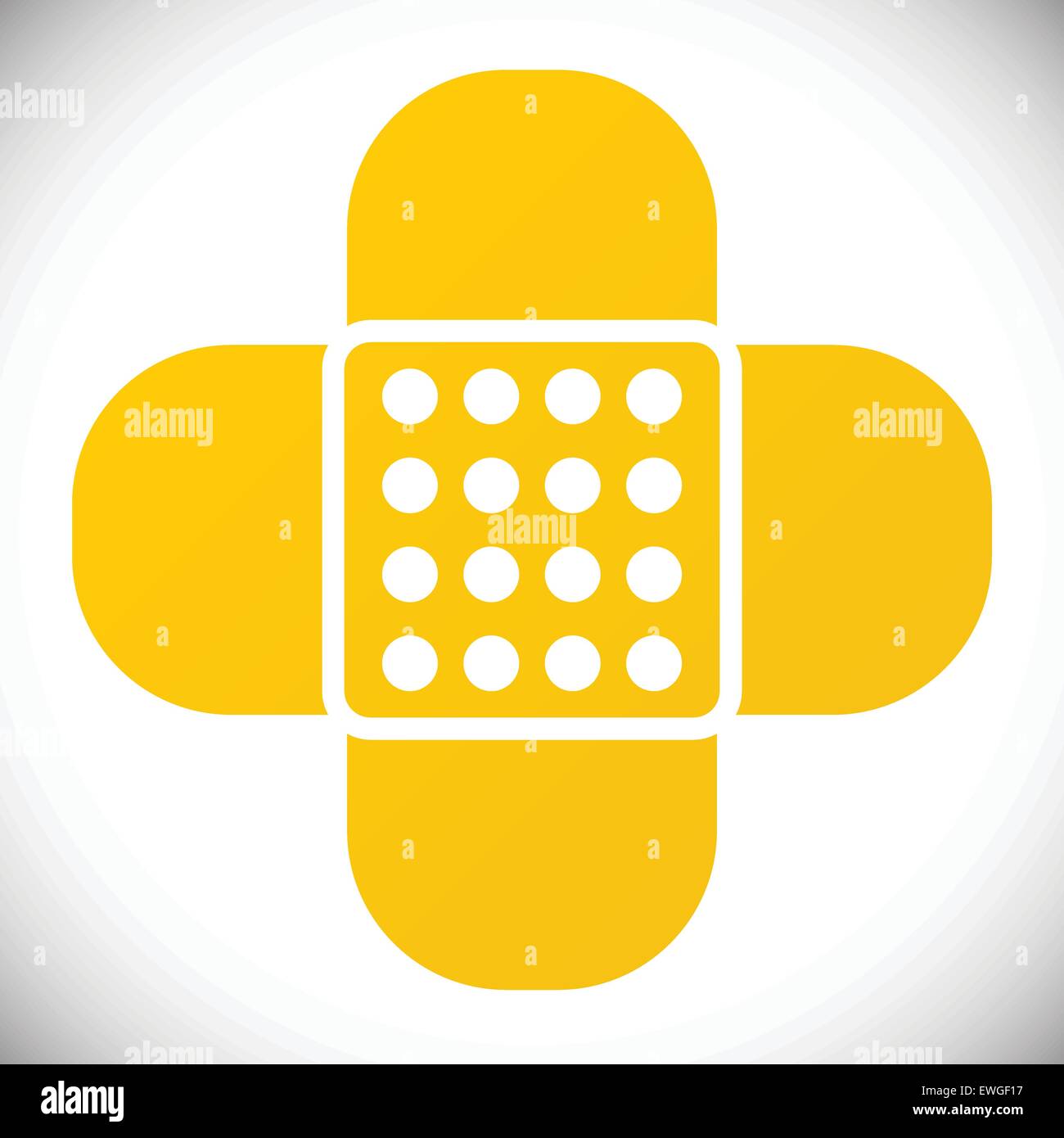 Crossed adhesive plaster, plaster symbol in yellow Stock Vector Image ...
