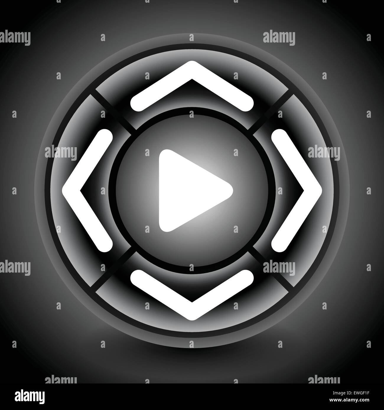 Dial (round button) with 4-way arrows and button at center. Remote or ...