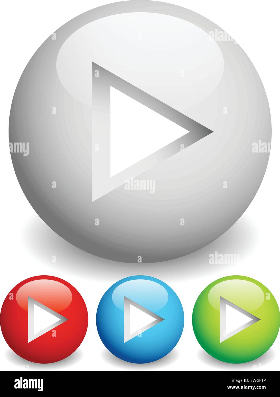 Play buttons - Arrow cut in circles with 3d effect Stock Vector Image ...
