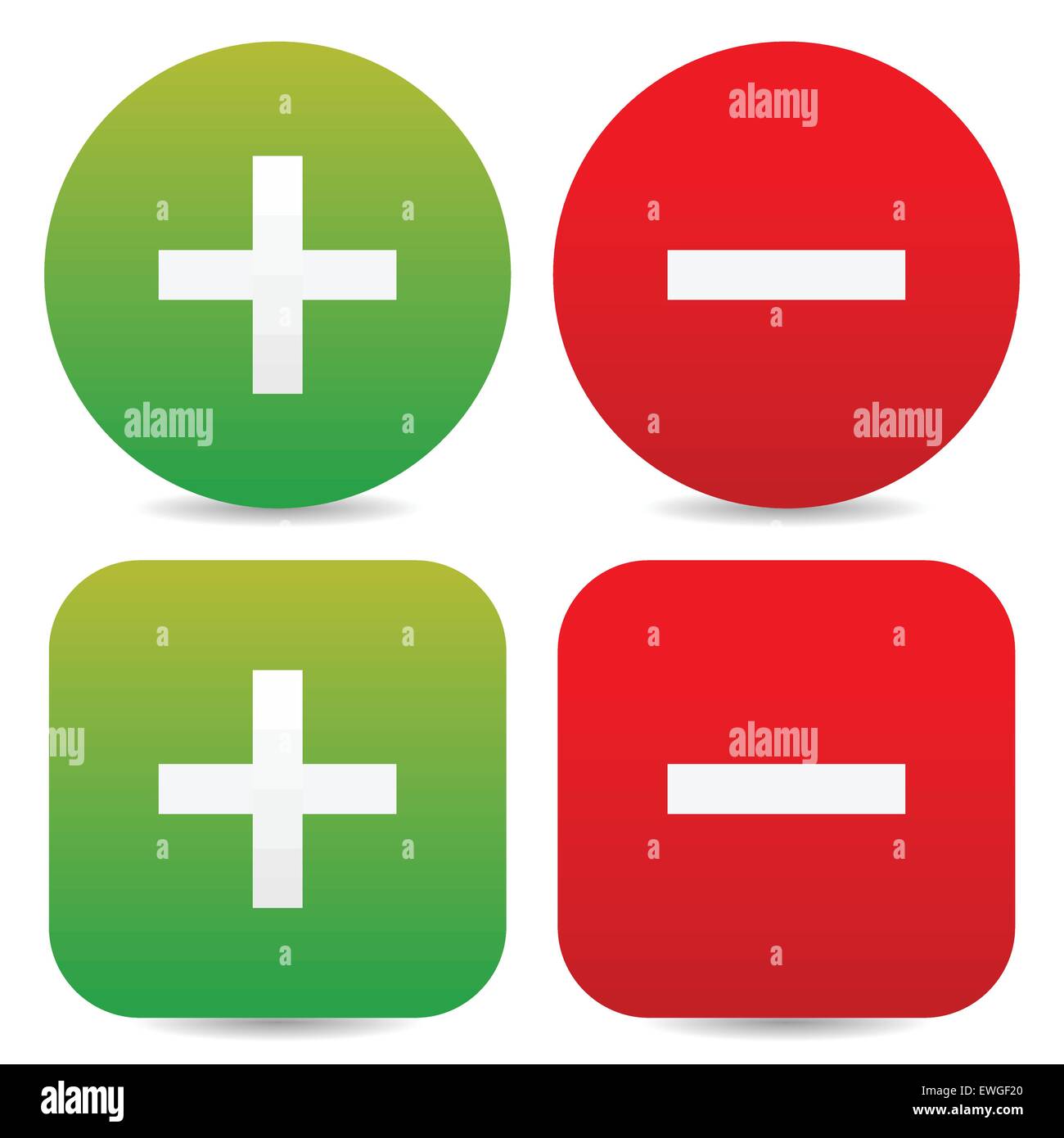 Plus and minus signs, symbols, vector eps 10 Stock Vector Image & Art ...
