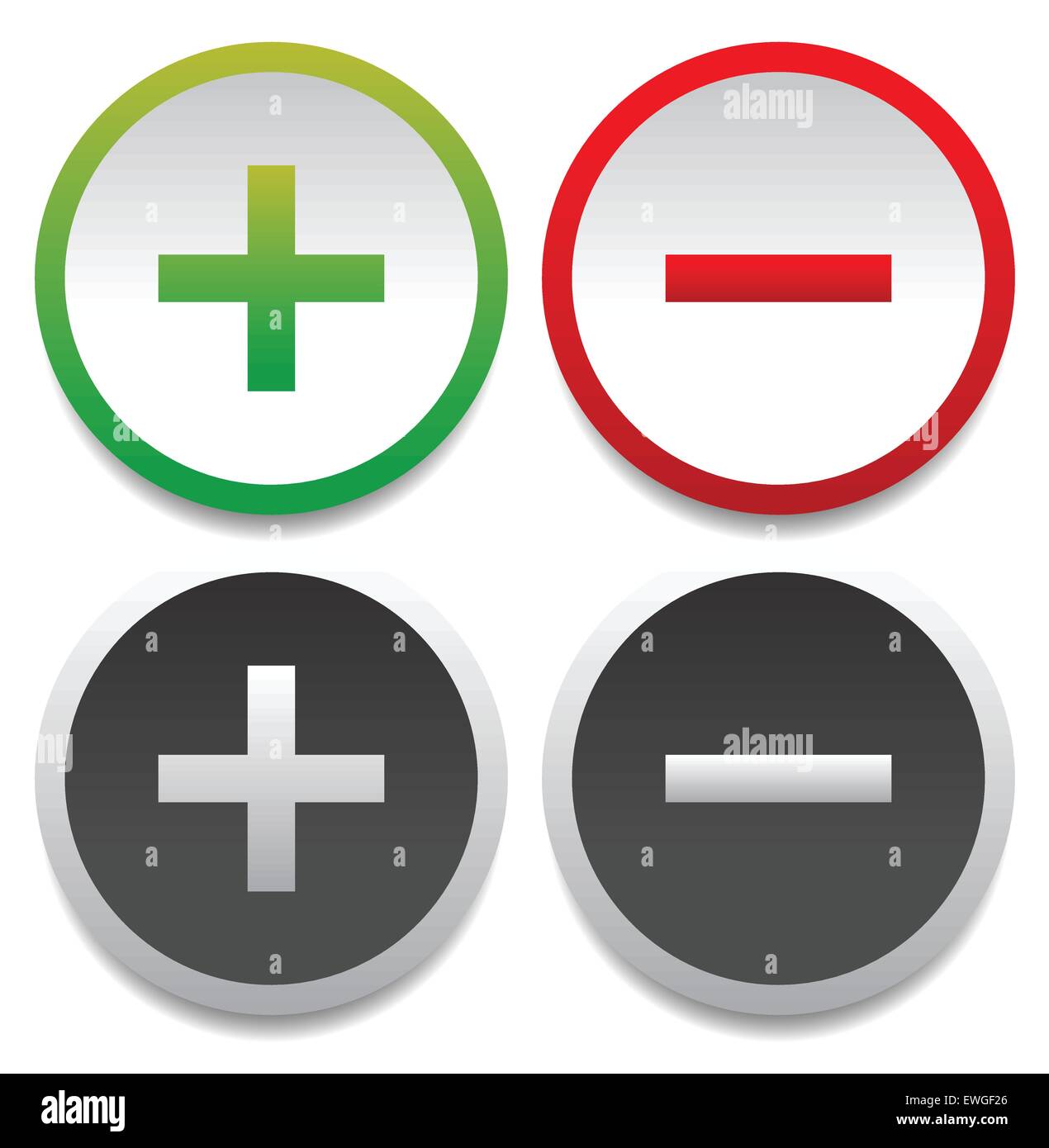 Plus and minus signs, symbols, vector eps 10 Stock Vector Image & Art ...