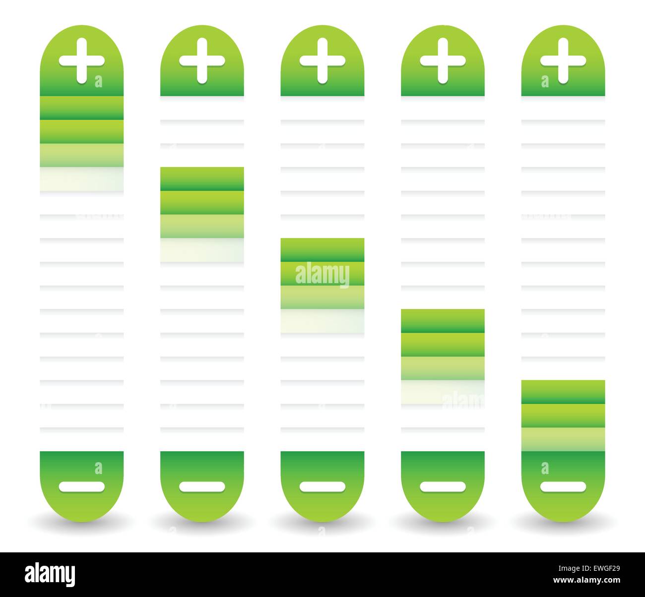 Sliders with plus, minus signs. Adjust, adjustment, calibration ...