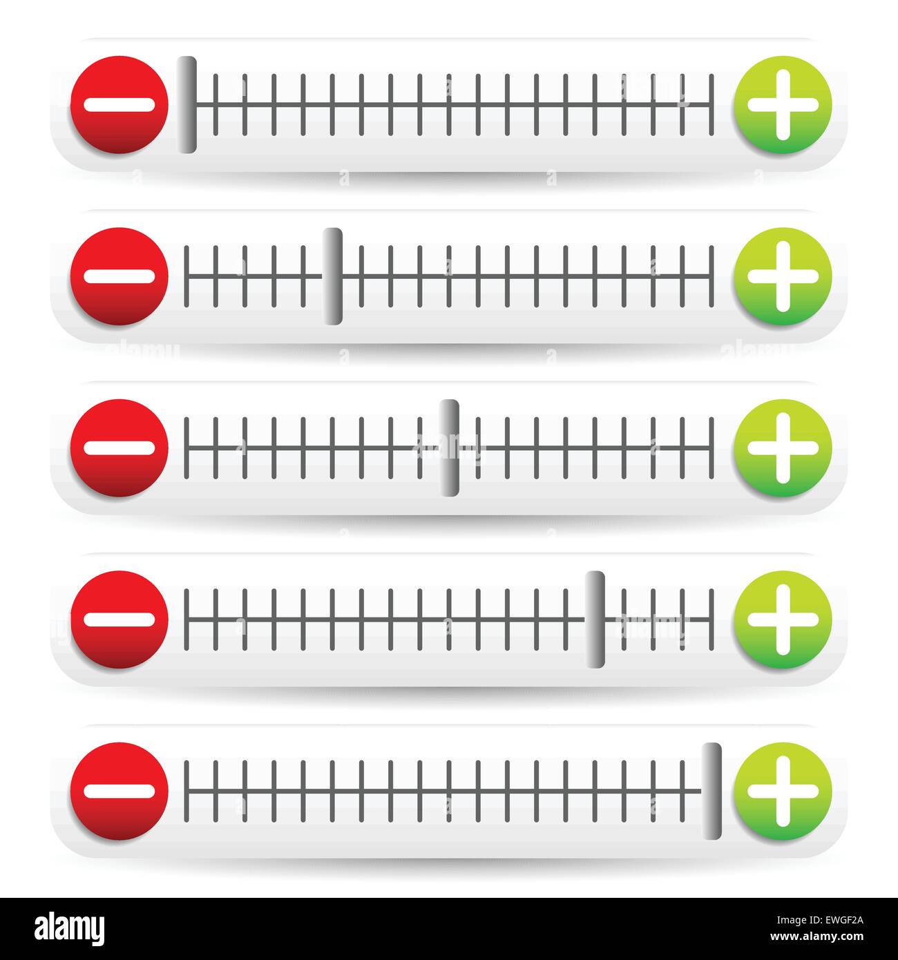 Sliders with plus, minus signs. Adjust, adjustment, calibration ...