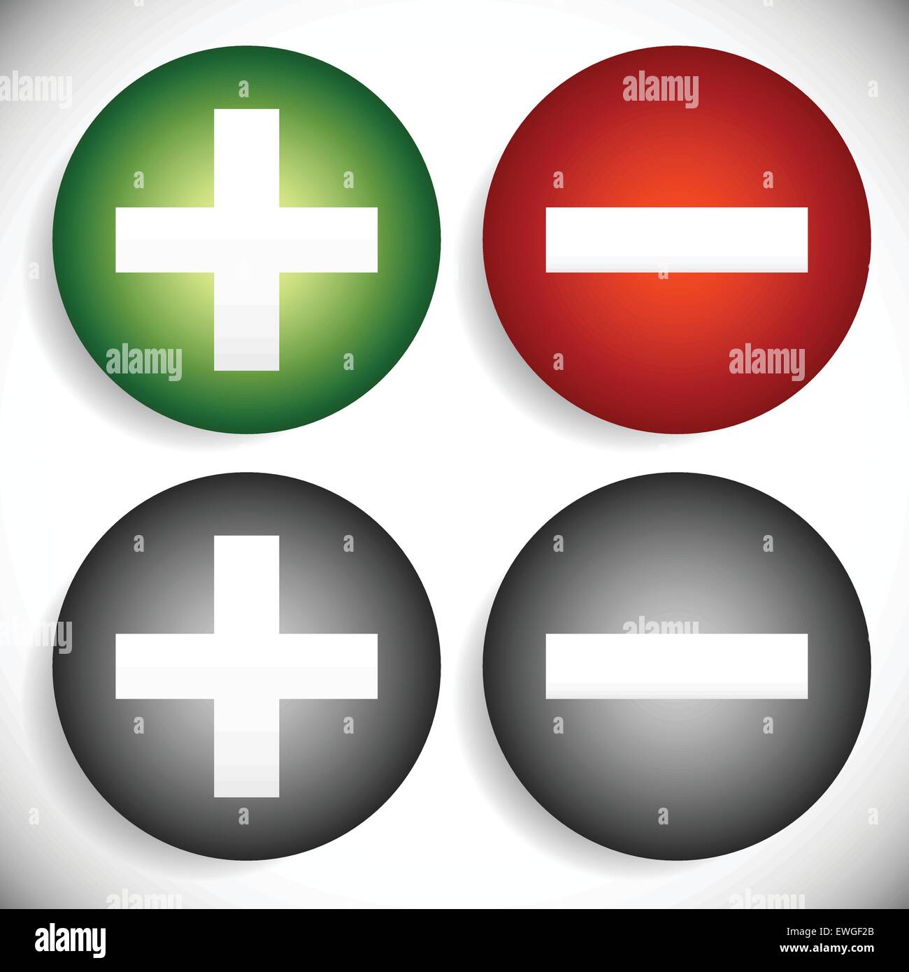 Set of plus minus, add remove signs, symbols or icons. Vector graphics Stock Vector Image & Art ...