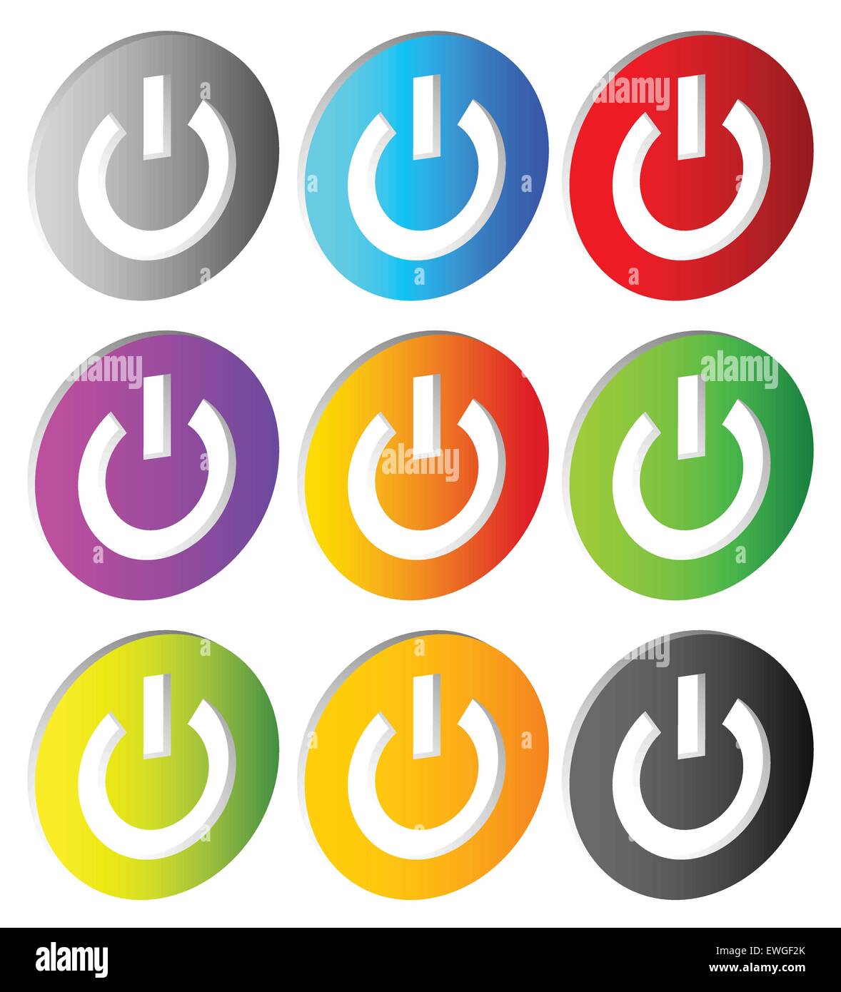 Power buttons. Icons with power symbol. Vector Stock Vector Image & Art ...