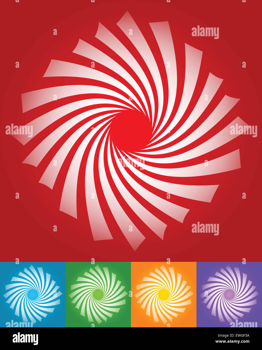 Abstract twisting, rotating vector elements in 5 colors Stock Vector ...