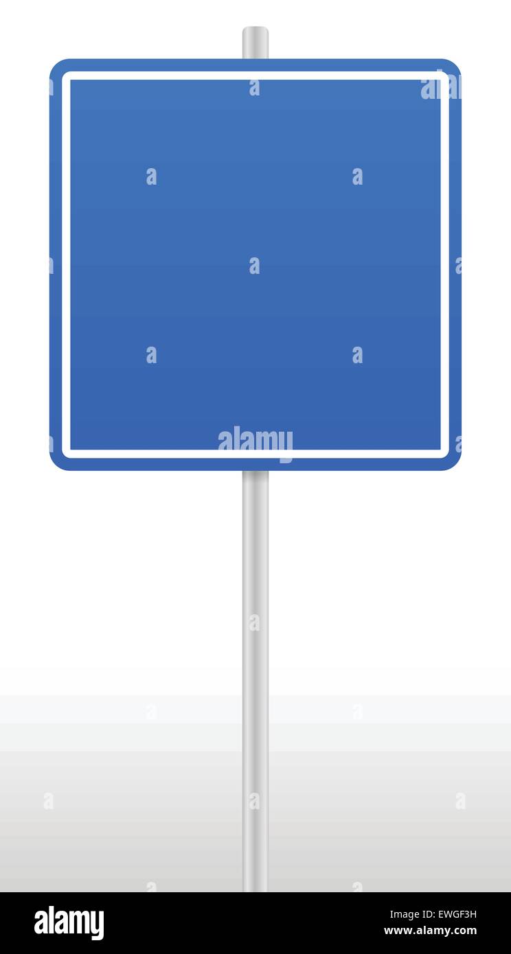 Blank road sign on a post isolated on white Stock Vector Image & Art ...