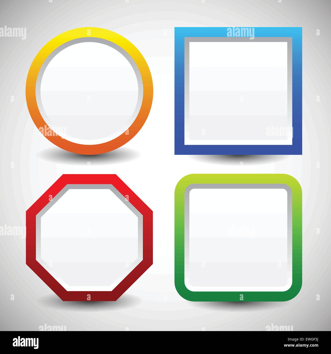 Basic shape vector elements with blank white space Stock Vector Image ...