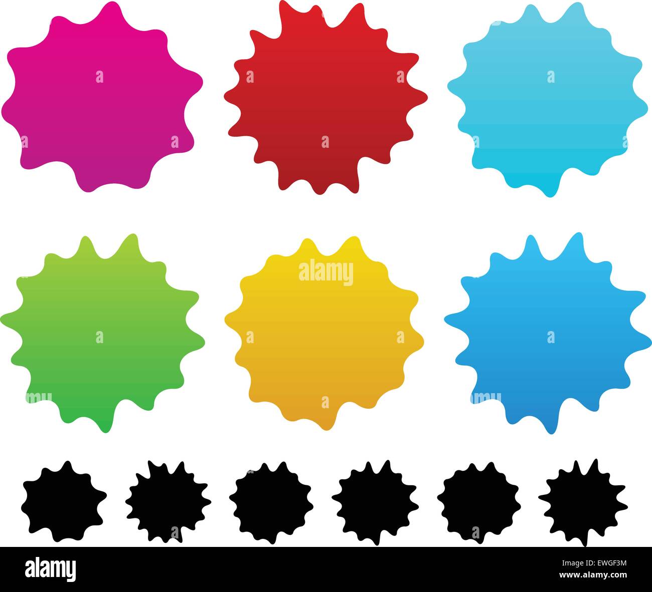 Colorful ink stain, ink spot shapes. Vector Stock Vector Image & Art ...