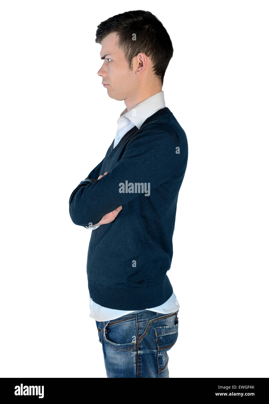 Angry man side profile hi-res stock photography and images - Alamy
