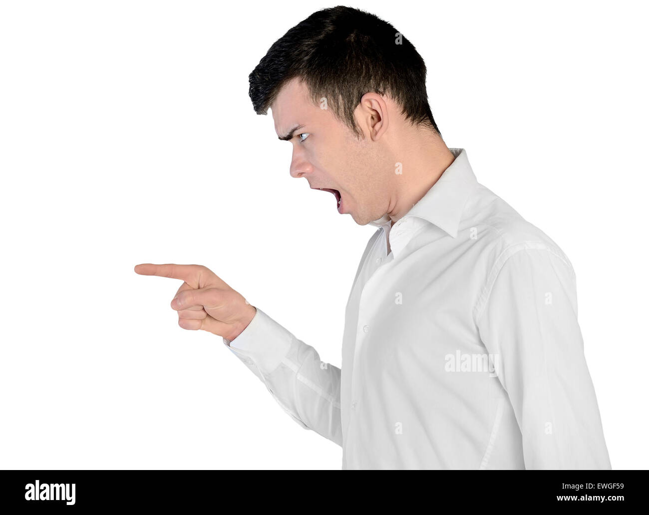 Angry guy yelling finger pointing hi-res stock photography and images ...
