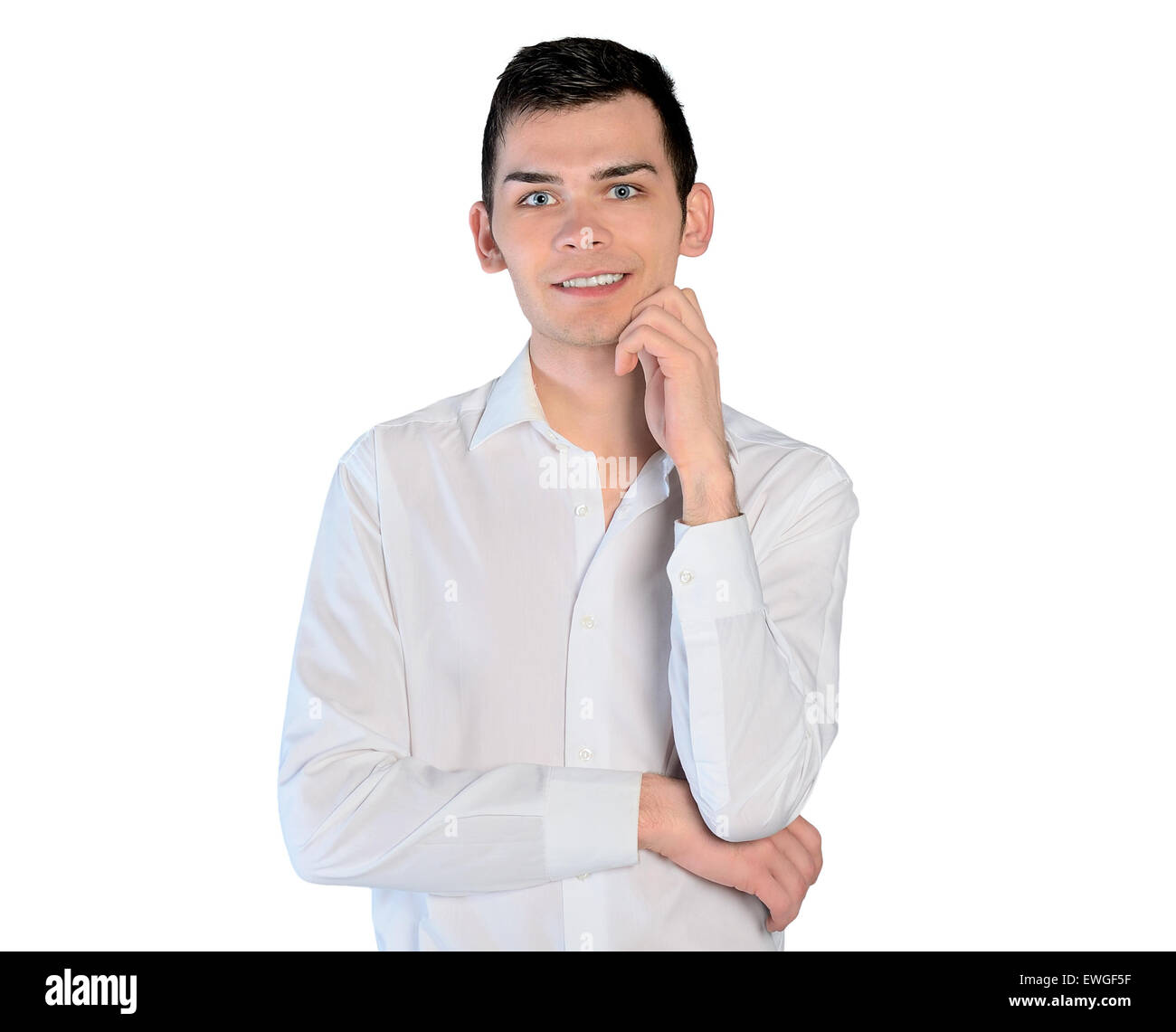Isolated young man looking camera Stock Photo - Alamy