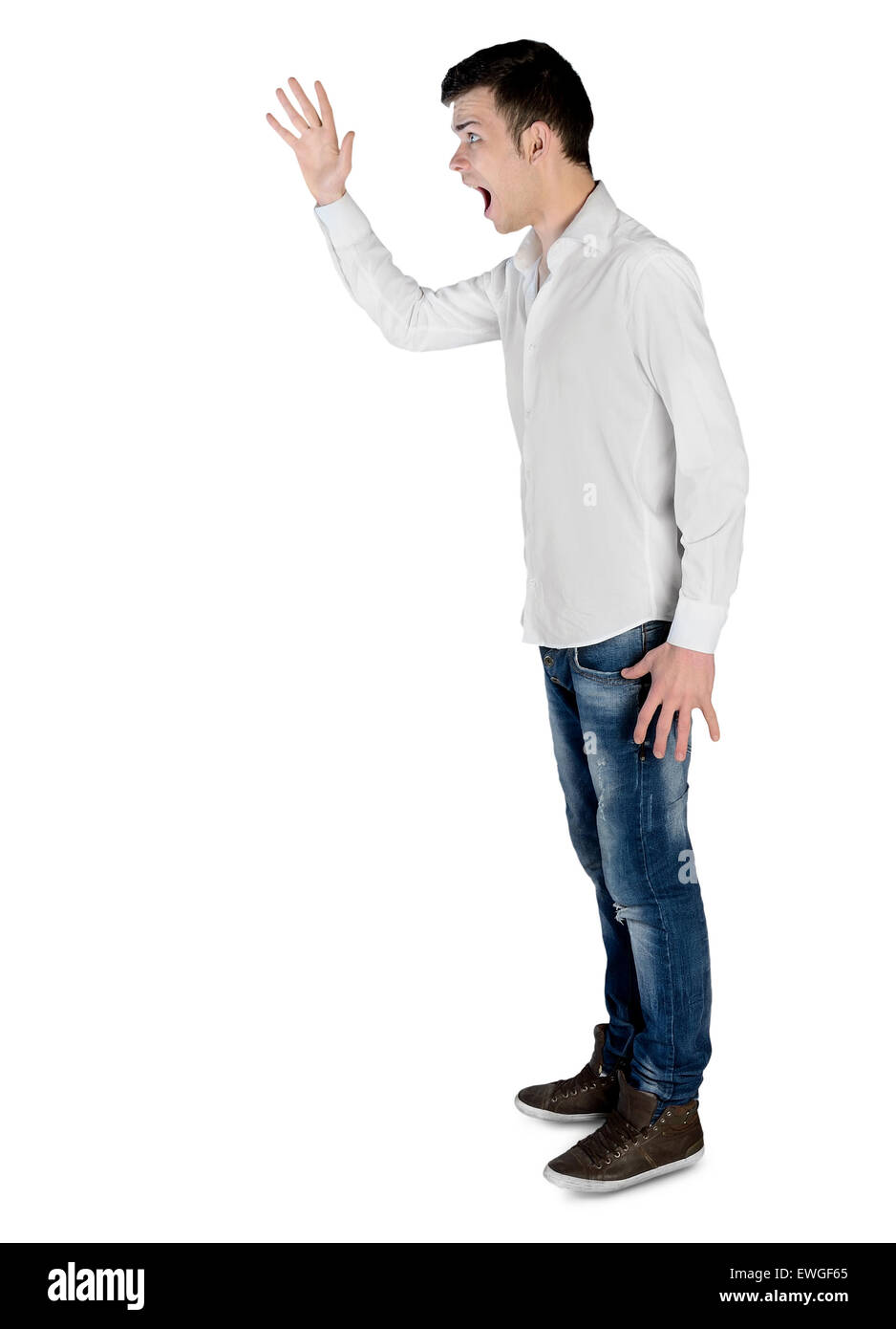 Angry man side profile Cut Out Stock Images & Pictures - Alamy