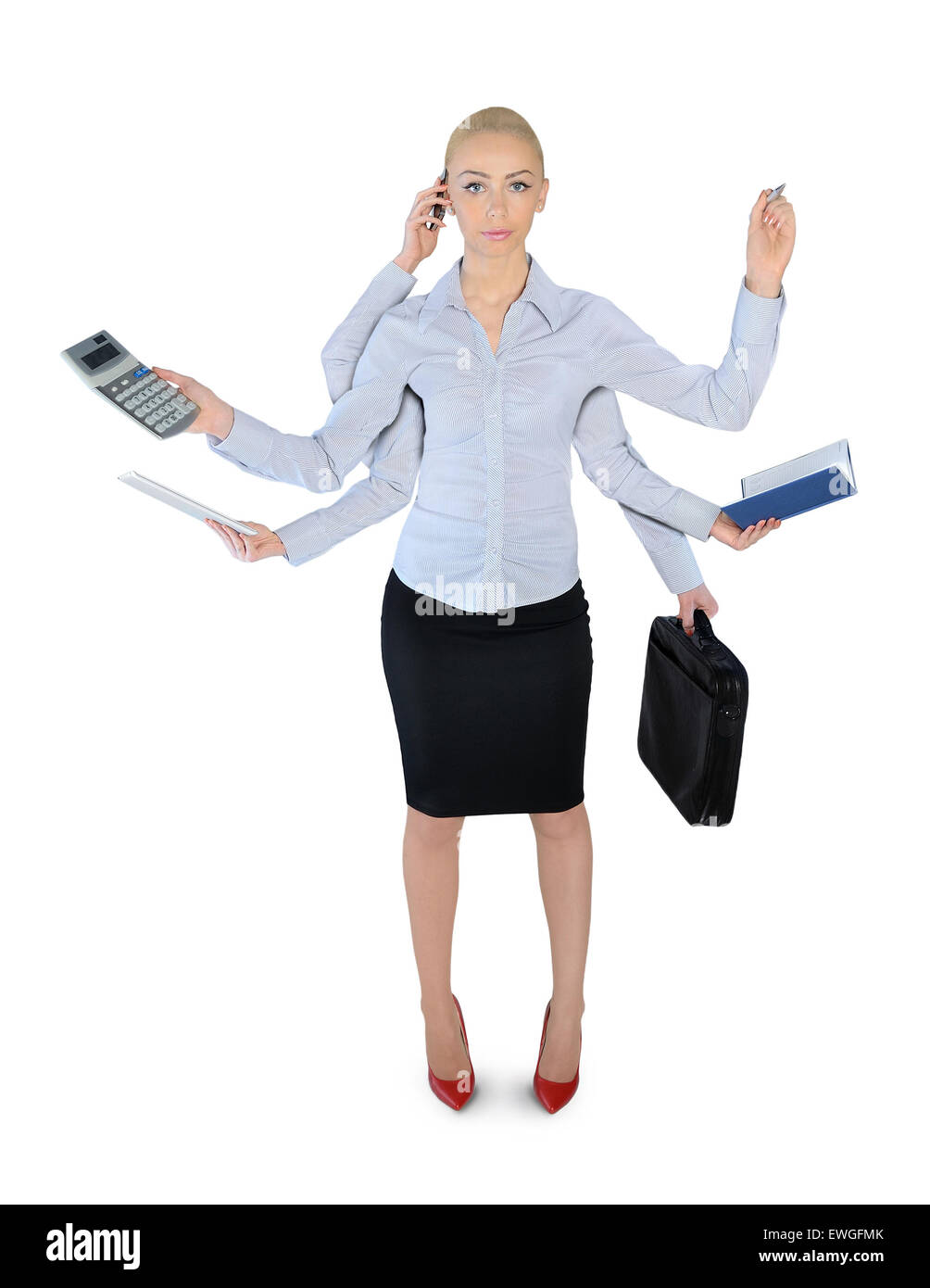 Woman multitasking arms hi-res stock photography and images - Alamy