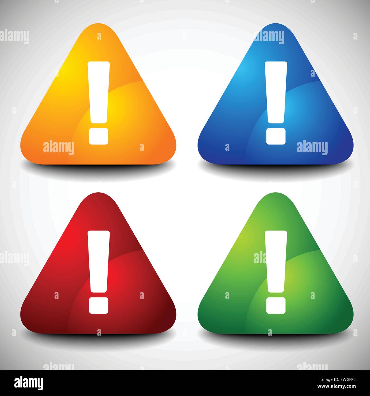 Set of triangular signs with exclamation marks. Vector Stock Vector ...