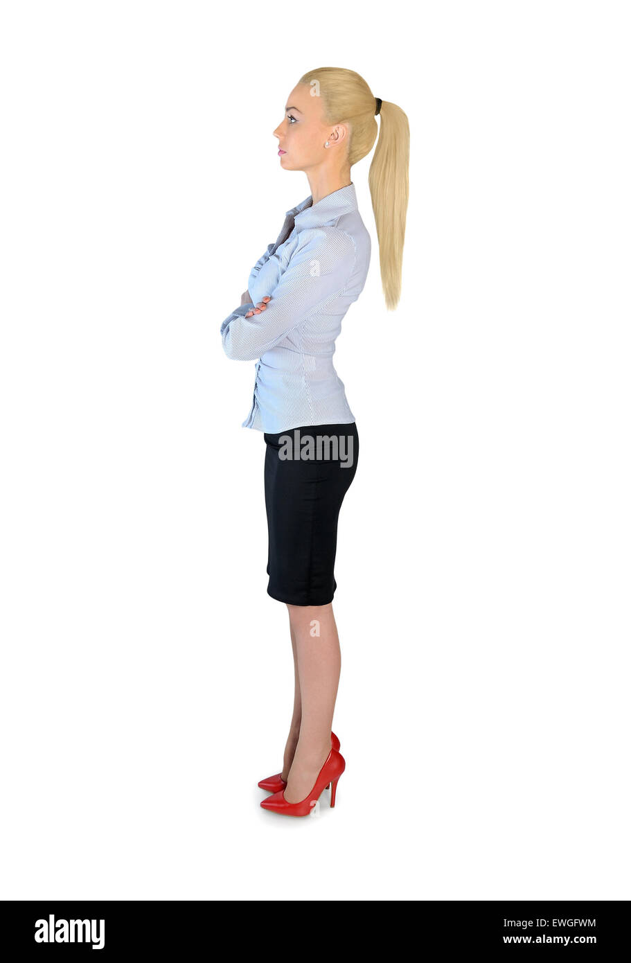 Isolated business woman looking side Stock Photo - Alamy