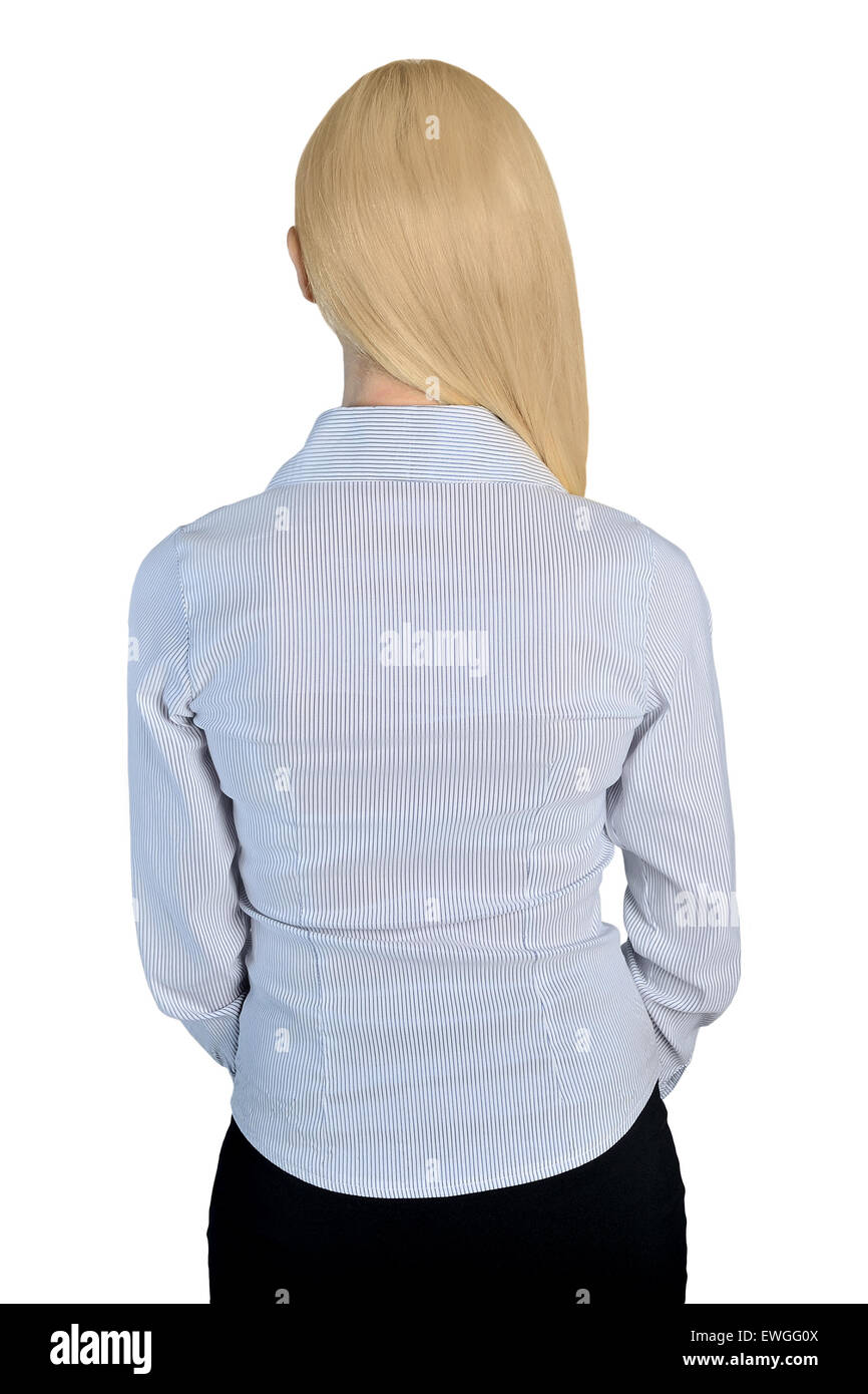 Isolated business woman back view Stock Photo - Alamy