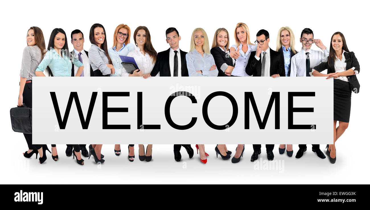Word welcome team on Cut Out Stock Images & Pictures - Alamy
