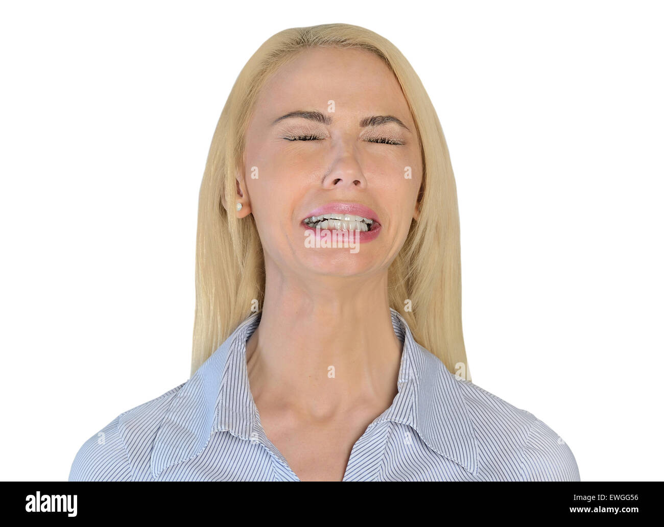 Isolated woman cry close up Stock Photo - Alamy