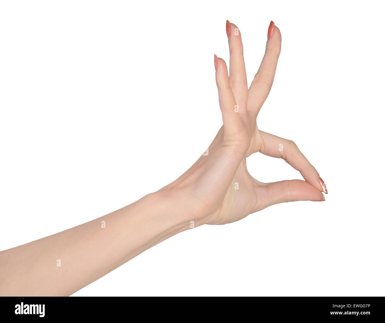 Woman hand give something small Stock Photo - Alamy