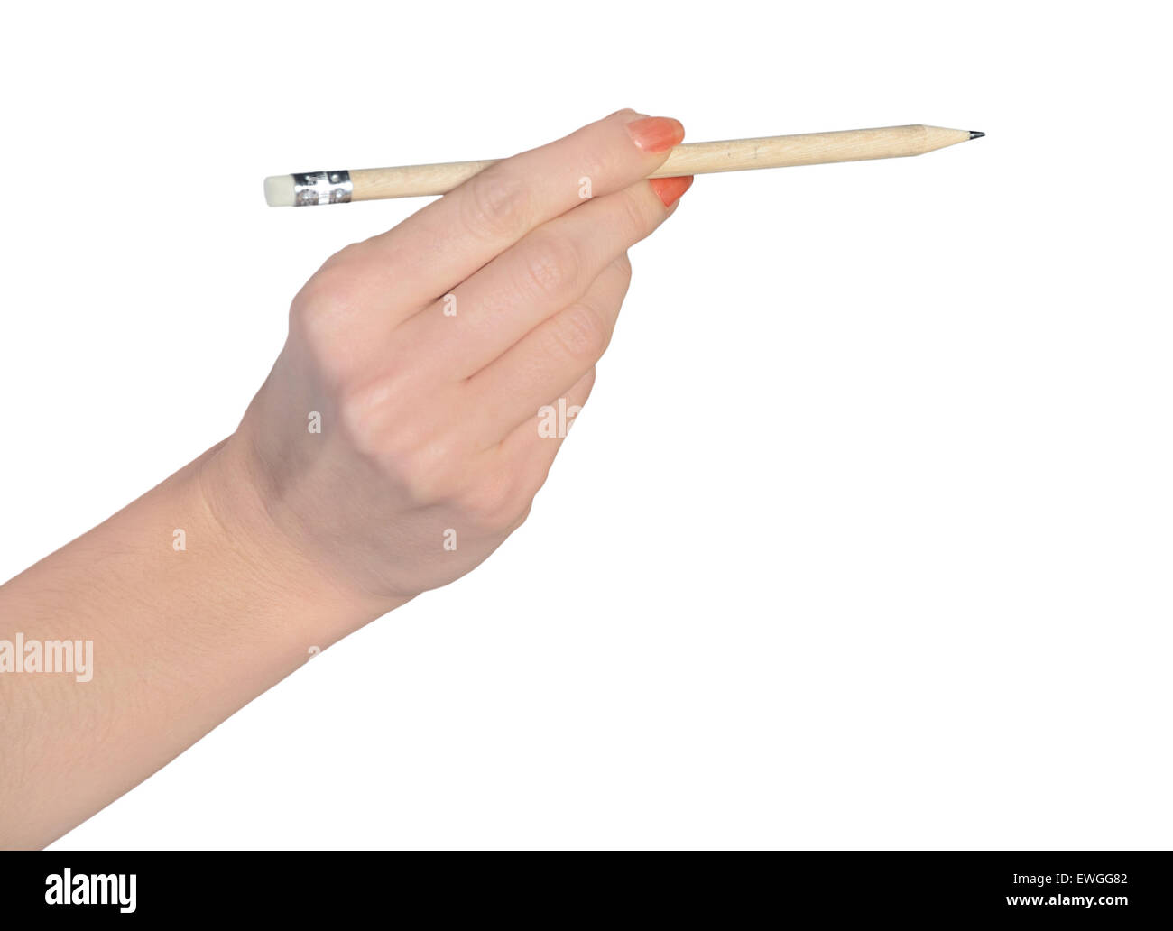 Woman hand with pencil write something Stock Photo - Alamy