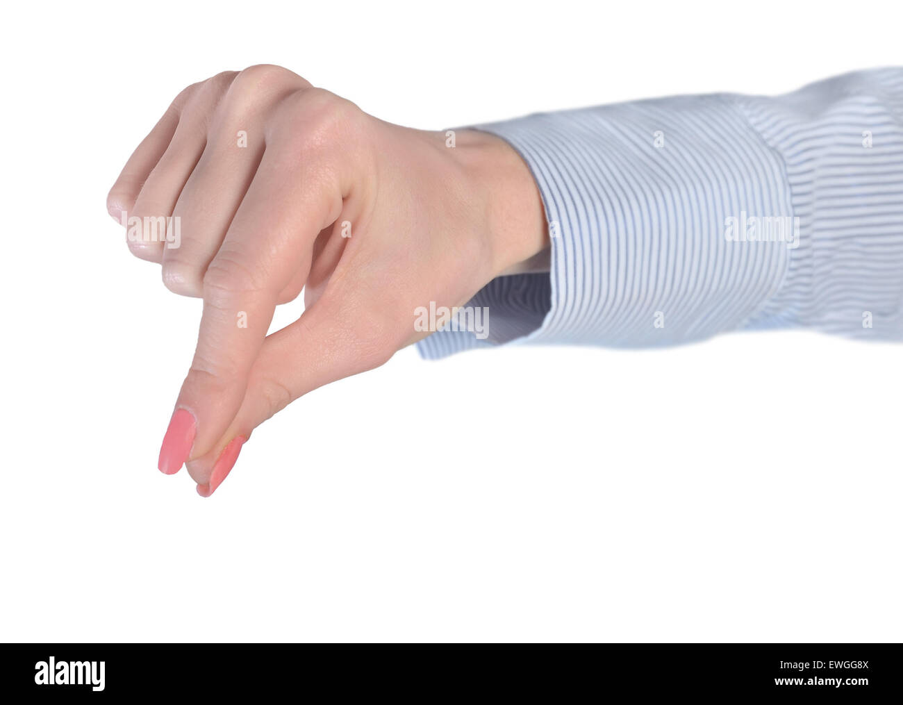 Woman hand grab nothing on white Stock Photo - Alamy